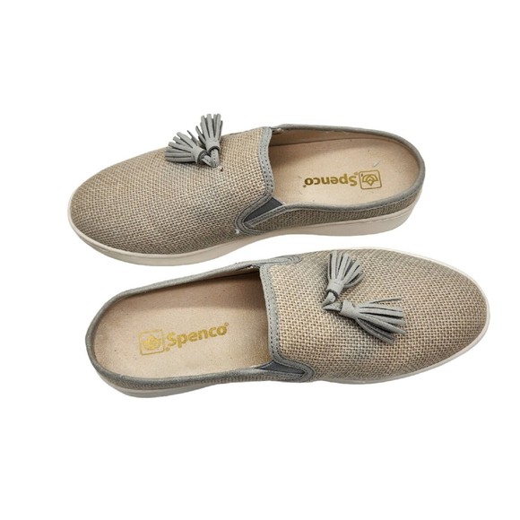 Spenco | Shoes | Spenco Shoes Womens 95b Celine Mules Beige Gray Canvas ...